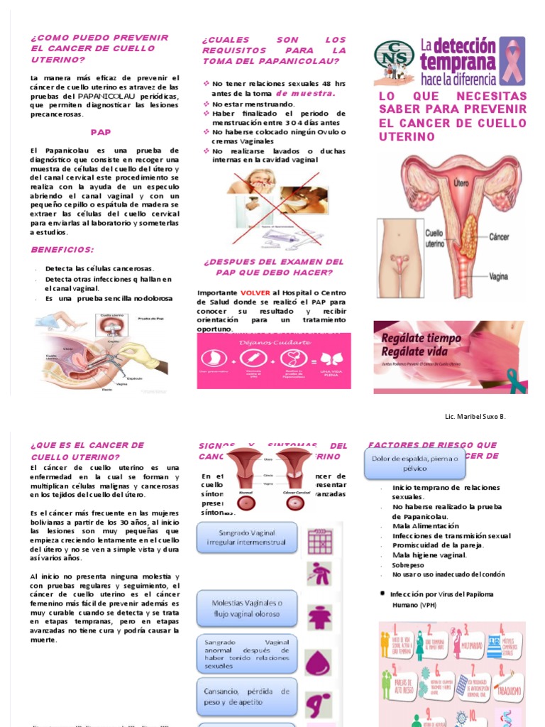 Triptico CA de Utero | PDF | Cáncer de cuello uterino | Cáncer