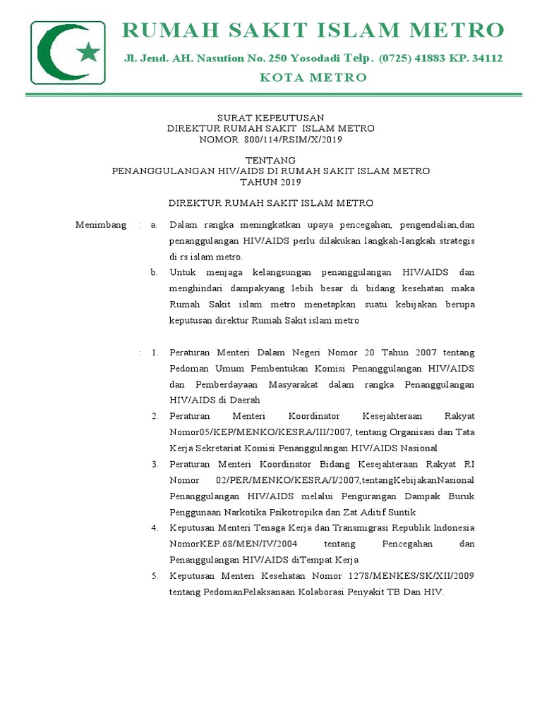 SK Penanggulangan Hiv | PDF