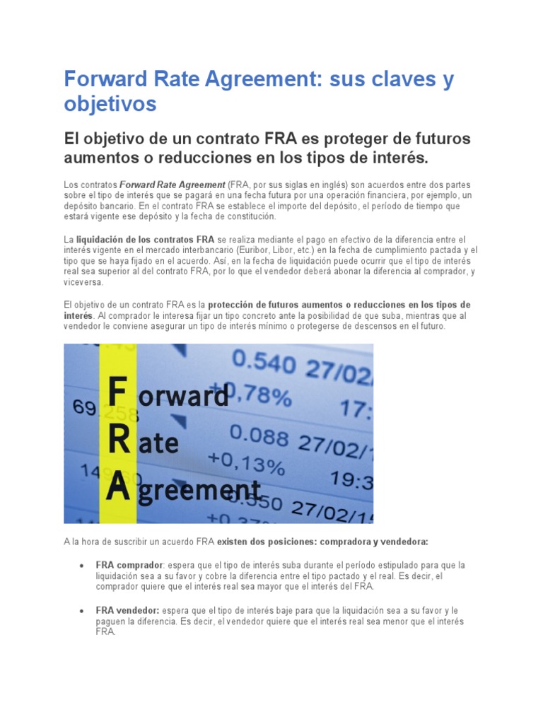 Forward Rate Agreement FRA | PDF | Tasas de interés | Interés