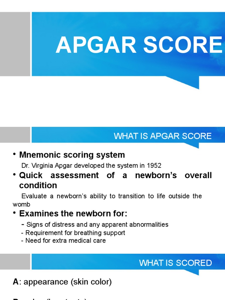 Apgar Scoring | PDF