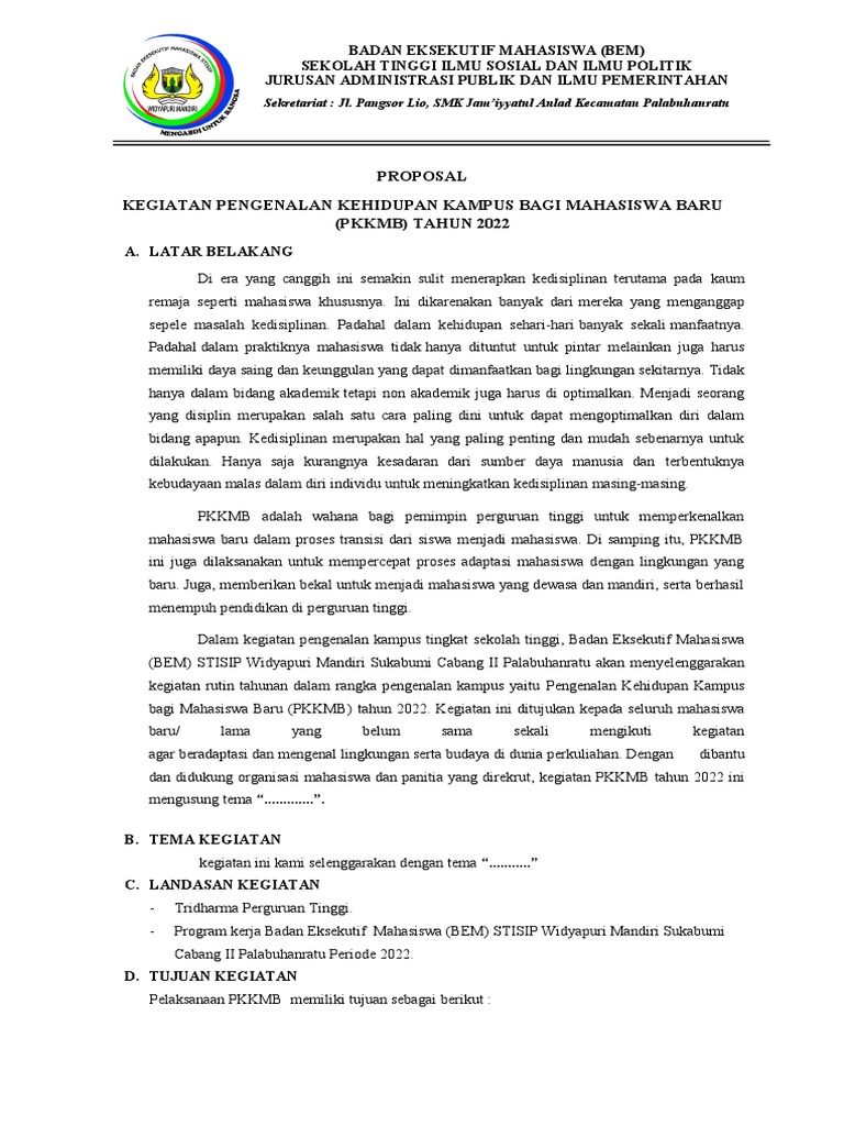 Proposal PKKMB | PDF