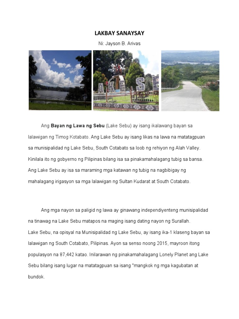 Lakbay Sanaysay Filipino 2 | PDF