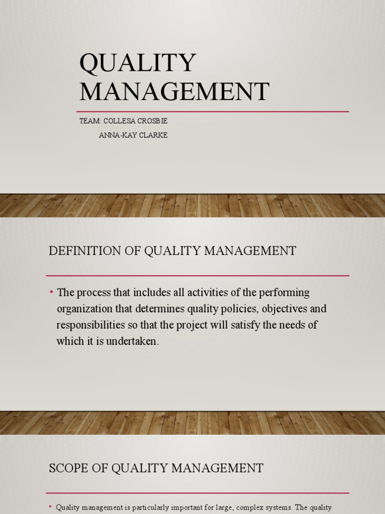 The Importance of Quality Management Systems: Defining Quality ...