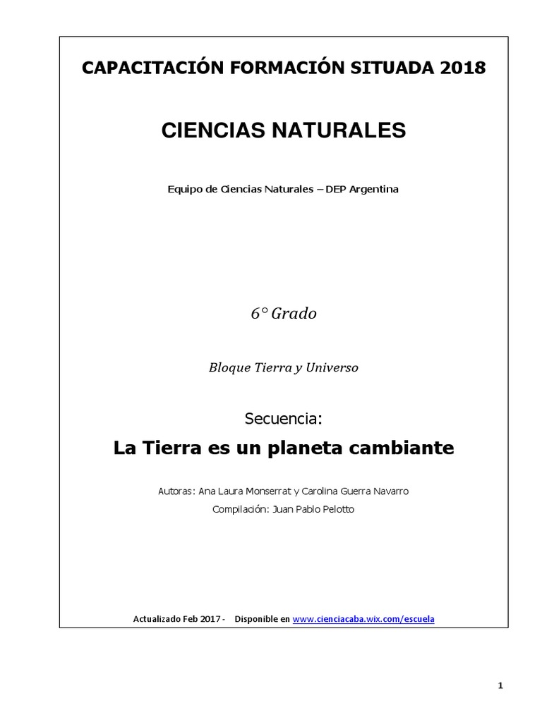 Secuencia Cambios en La Tierra | PDF | Ciencia y matemáticas