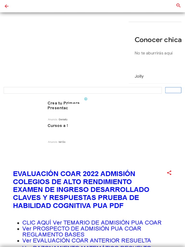 Examen COAR: Preguntas y Respuestas | PDF