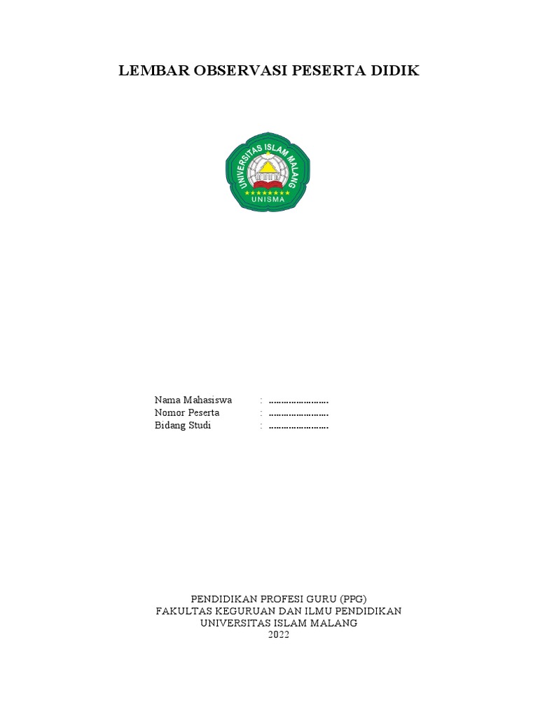 Uts - Lembar Observasi Peserta Didik | PDF | Karier & Perkembangan