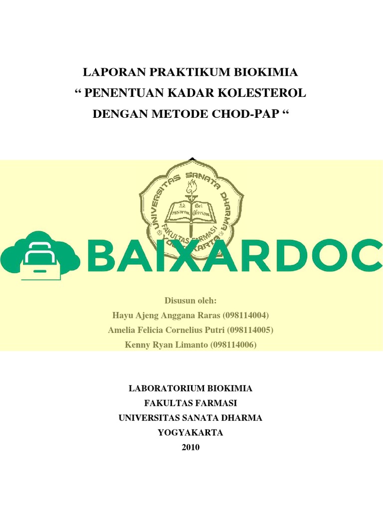 Penentuan Kadar Kolesterol Dengan Metode Chod Pap | PDF