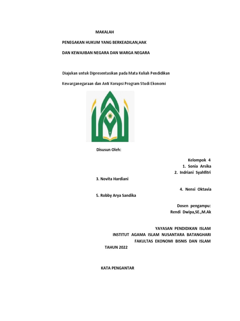 Makalah PKN Kel 4 | PDF | Ilmu Sosial