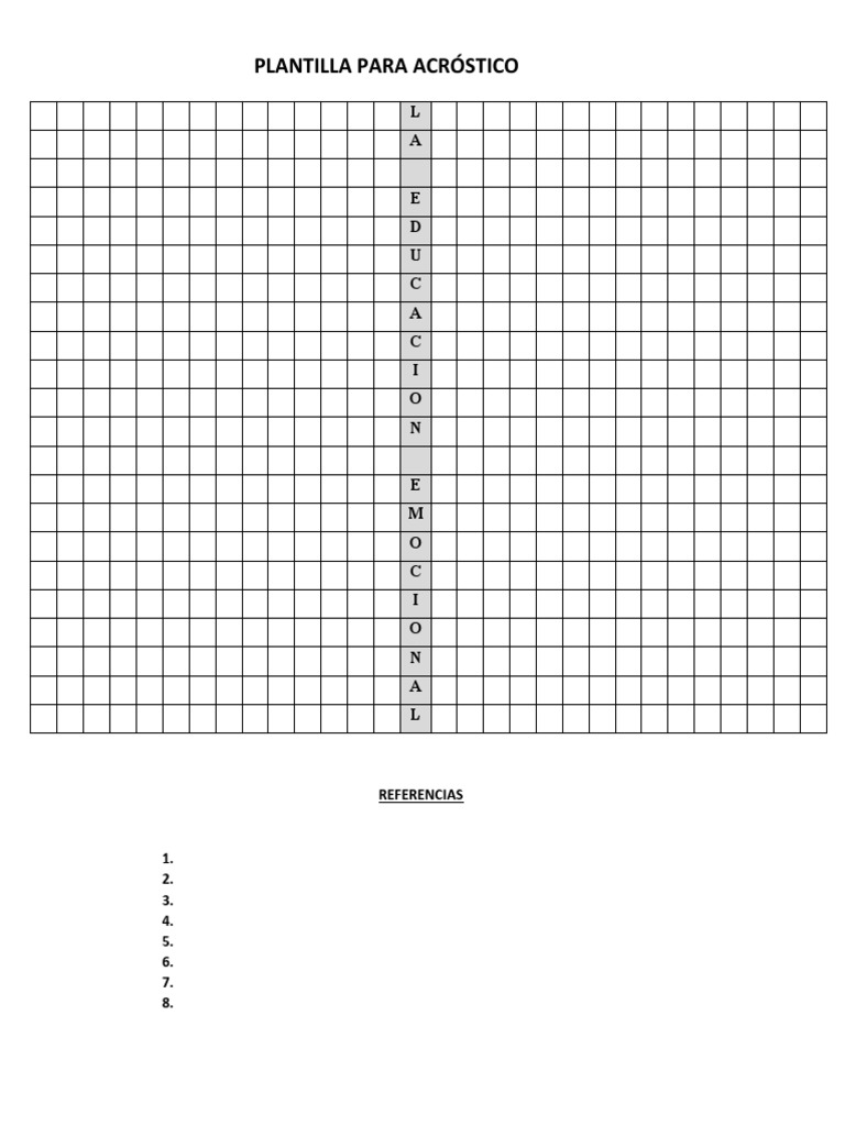 Plantilla para Acrostico | PDF