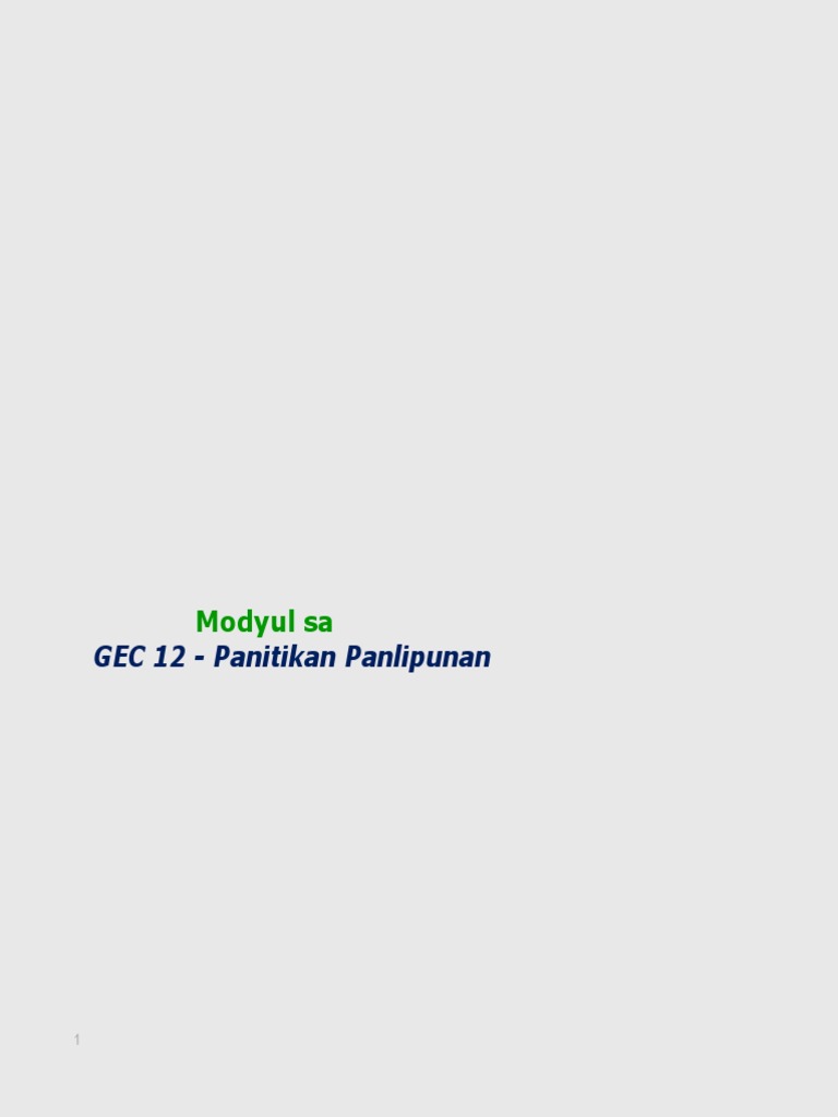 Gec 12 Module Prelim | PDF