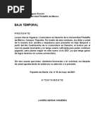 Oficio para Solicitar Baja Temporal o Definitiva | PDF
