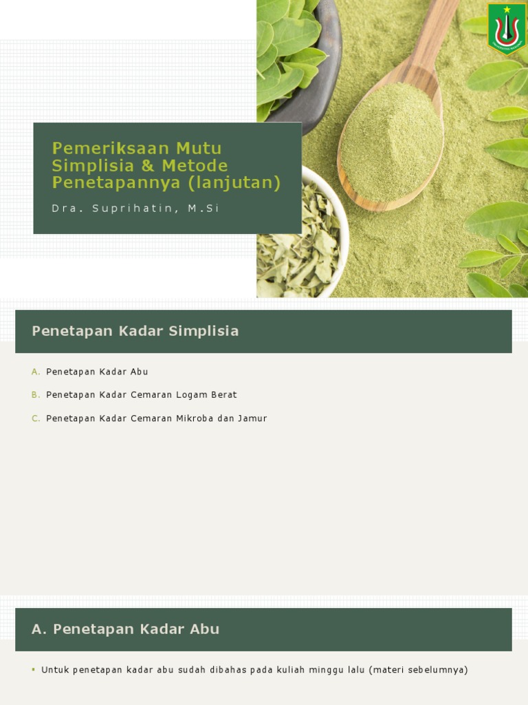 Uji Mutu dan Cemaran Logam Simplisia | PDF