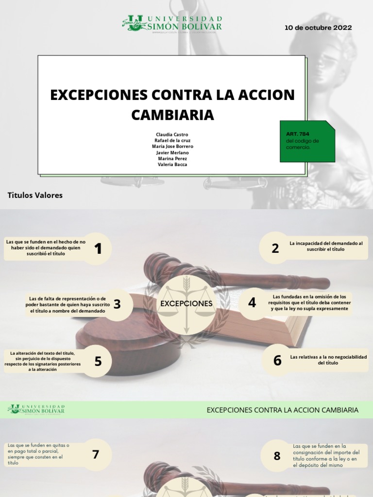 Excepciones de La Accion Cambiaria | PDF | Justicia | Crimen y violencia