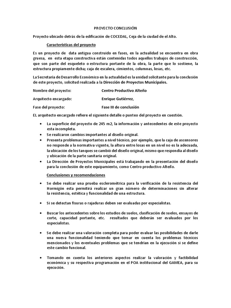 Proyecto Conclusión | PDF | Diseño