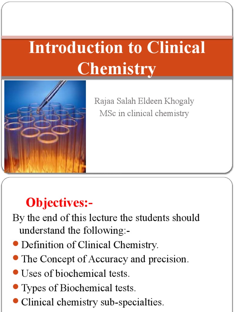 Introduction to the Clinical Chemistry | PDF | Infection | Pathology