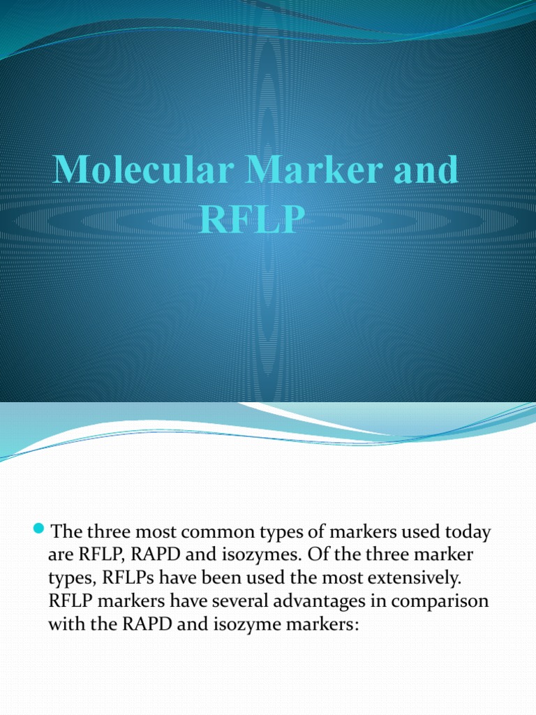Molecular Markers and RFLP Lecture 13 | PDF | Wellness | Computers