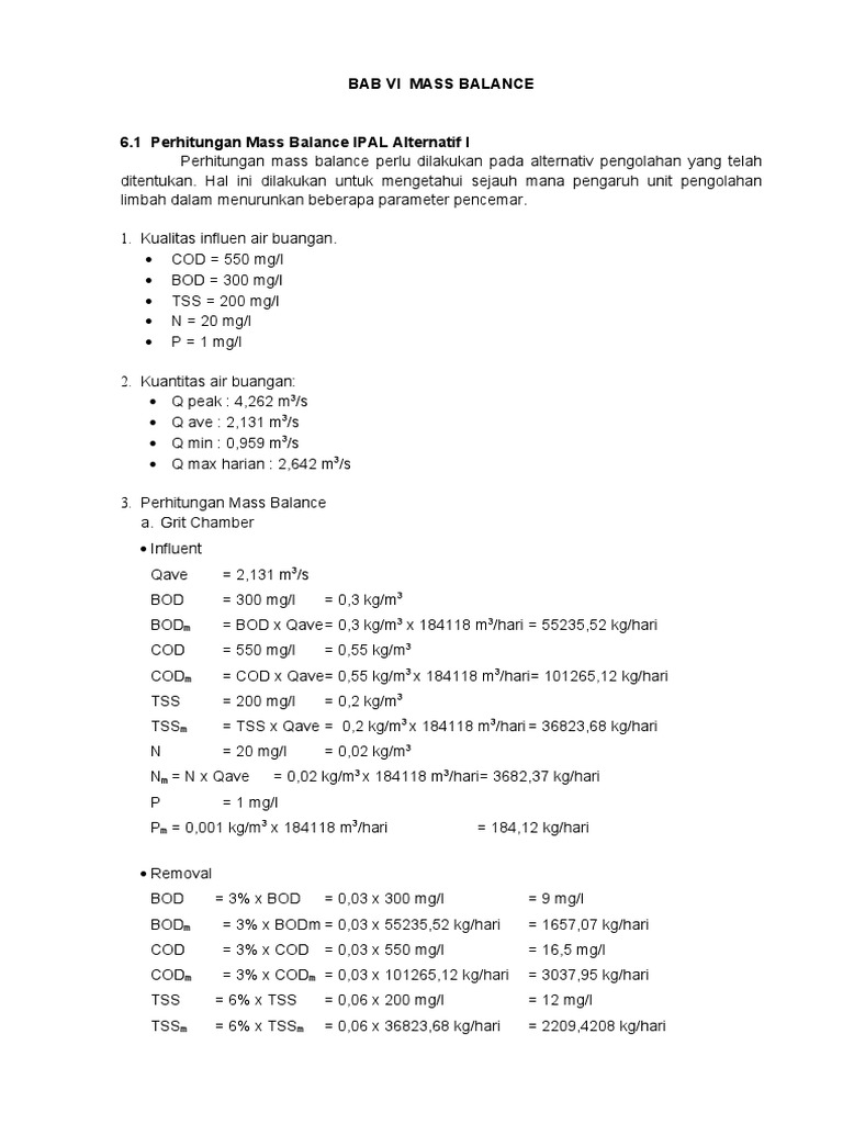 BAB VI MASS BALANCE2 New | PDF | Environment | Water Management
