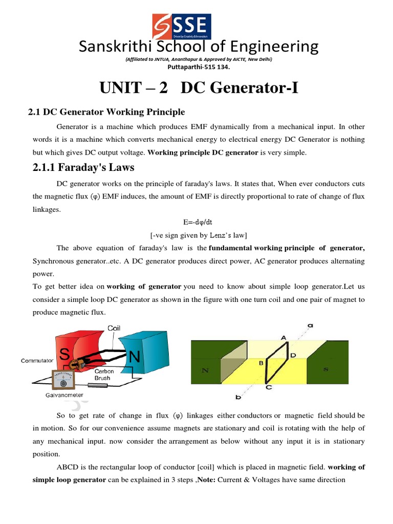 DC Generator Working Principles | PDF | Science & Mathematics