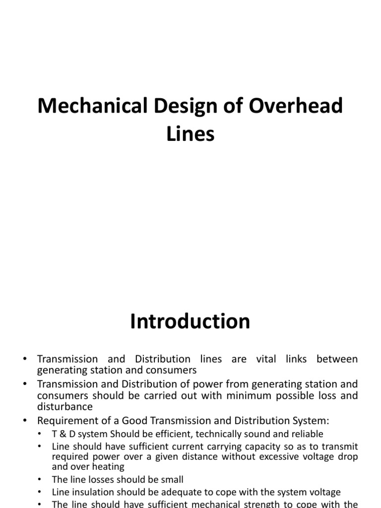 T&D - Unit1 - Mechanical Design of OH Lines | PDF | Electric Power ...