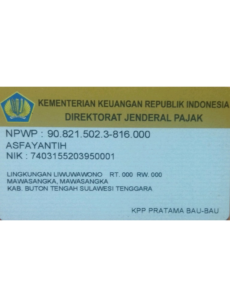 KTP, NPWP Dan Norek Asfa | PDF