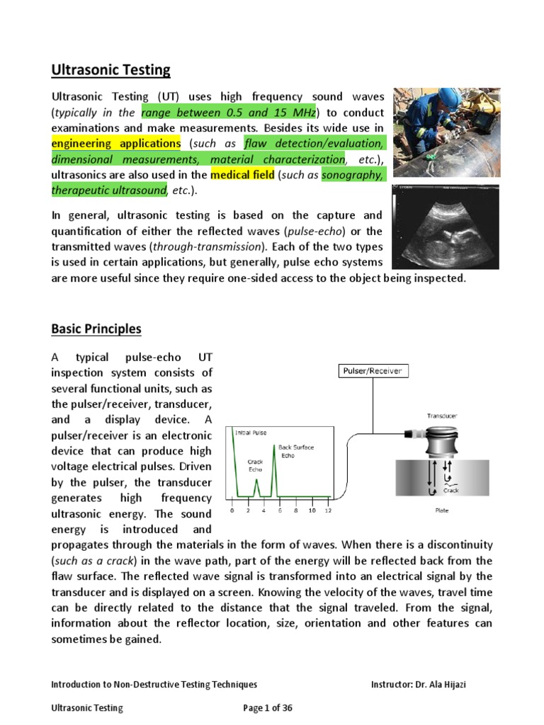 Ultrasonic Testing | PDF | Waves | Ultrasound