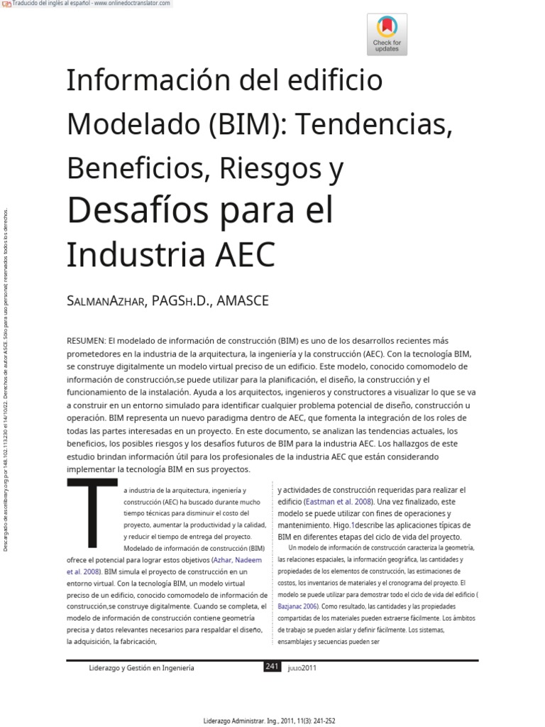 Building Information Modeling BIM Trends Benefits Risks and Challenges ...