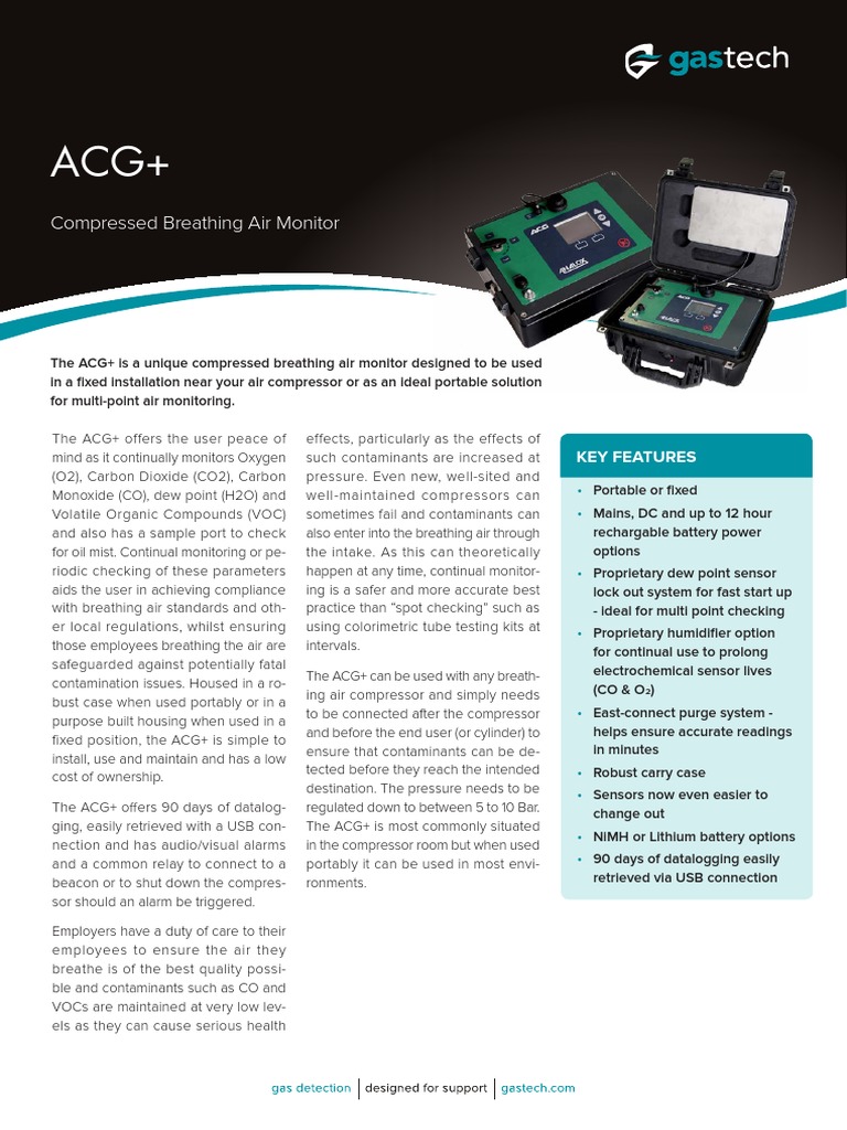 Analox ACG-Plus Breathing Air Analyser Brochure | PDF | Carbon Dioxide ...