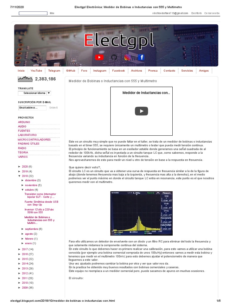Electgpl Electrónica - Medidor de Bobinas o Inductancias Con 555 y Multimetro | PDF