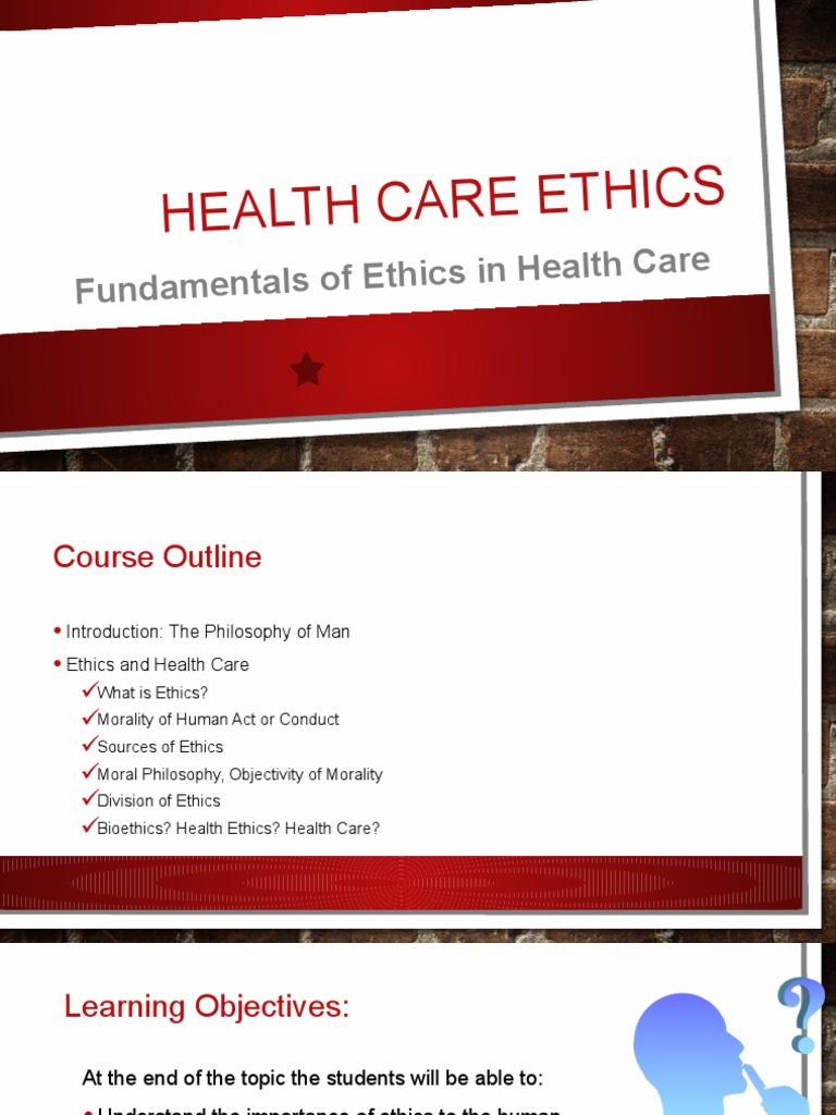 Health Care Ethics: Principles & Morality | PDF | Morality | Bioethics