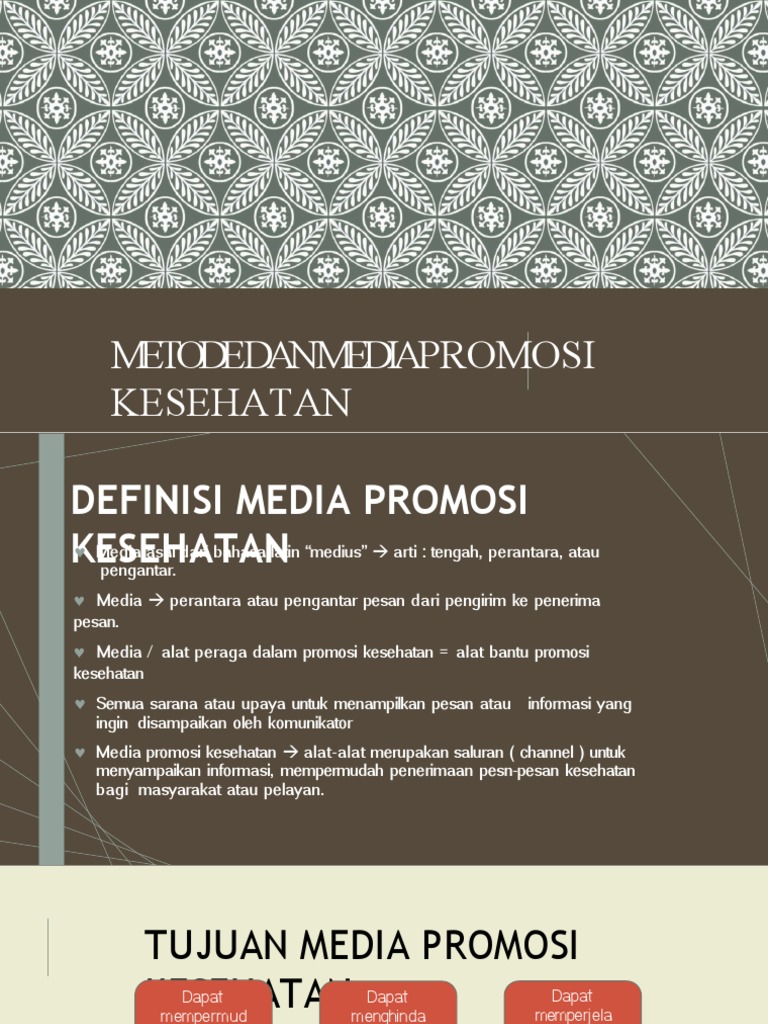 Media Dan Metode Promosi Kesehatan | PDF
