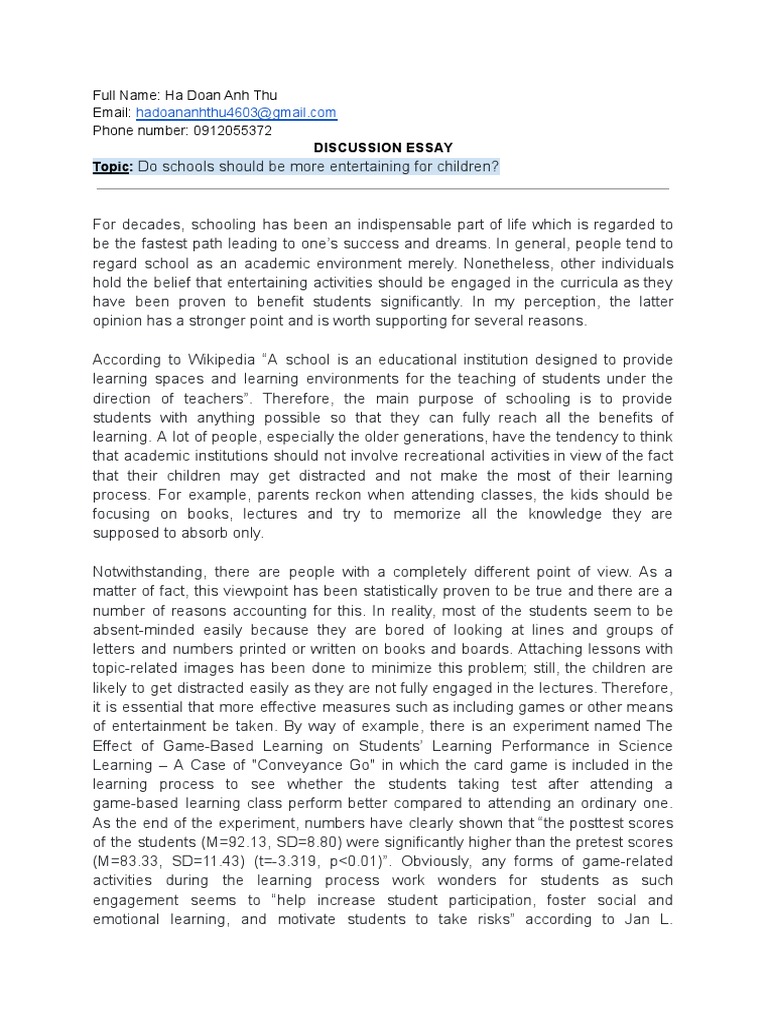 Essay For Application | PDF | Learning | Classroom