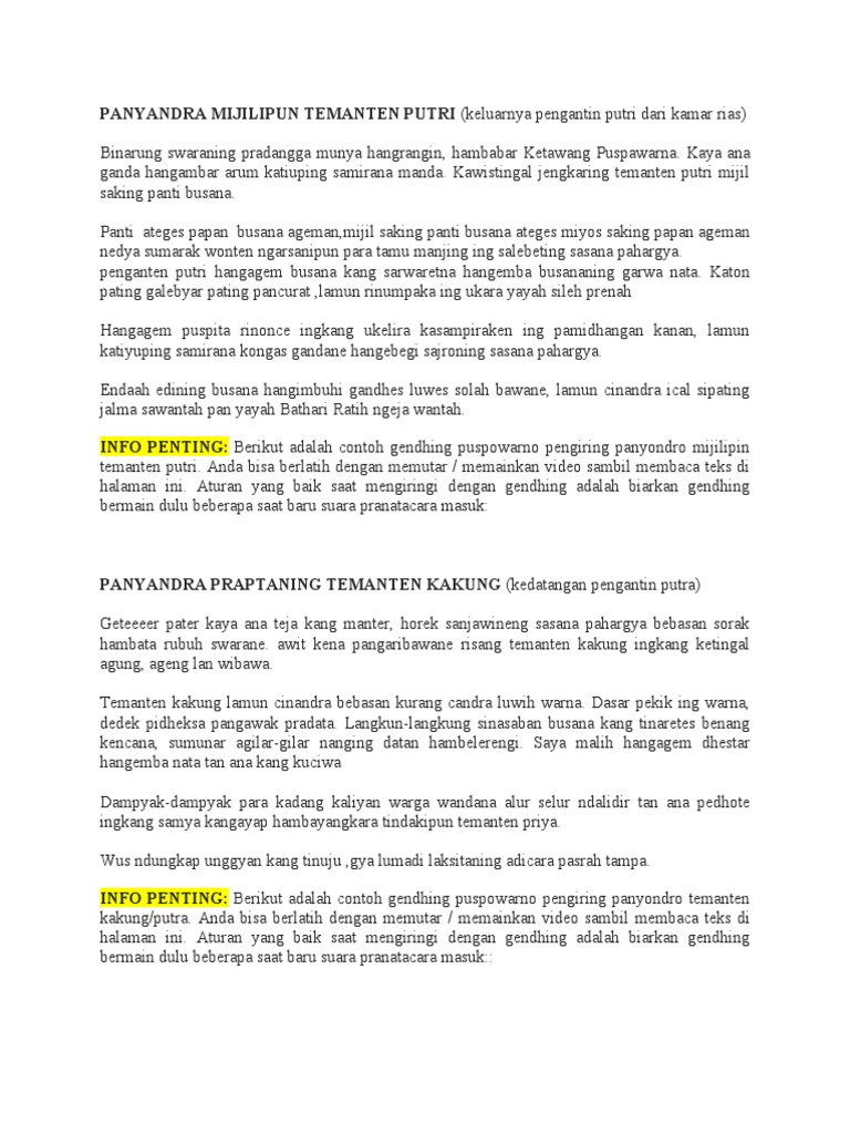 Teks Temu Manten | PDF