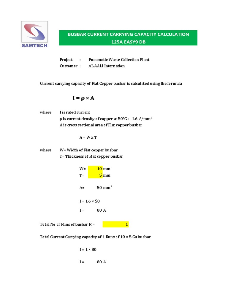 Copper Busbar Current Capacity Calculations | PDF | Technology ...