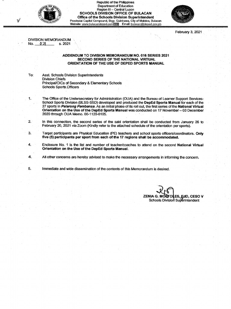 Div Memo No. 021 S. 2021 | PDF