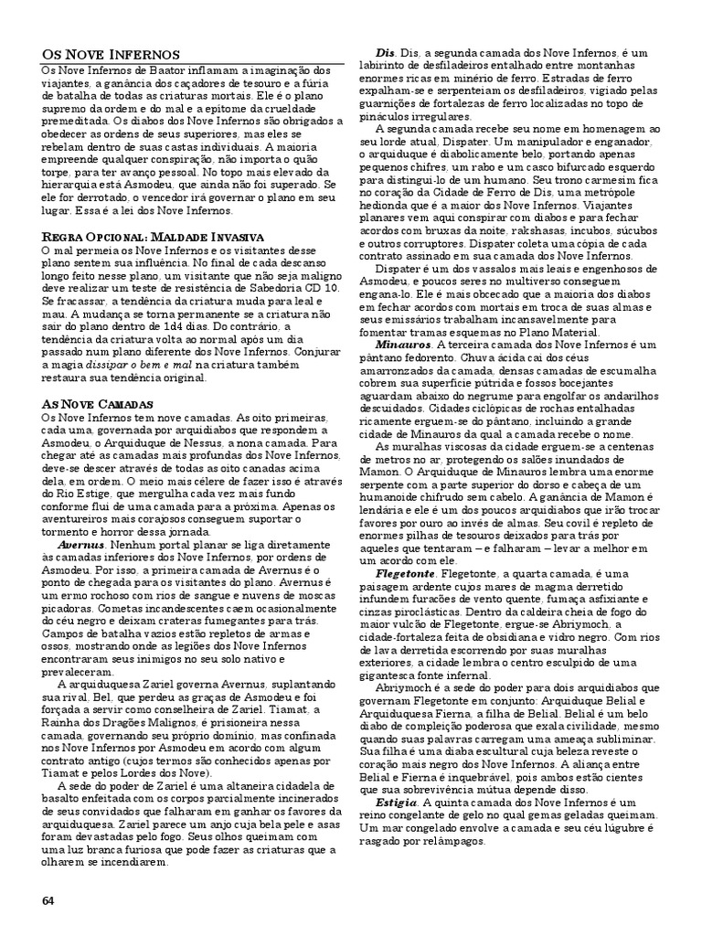 Nove Infernos - Livro Do Mestre | PDF