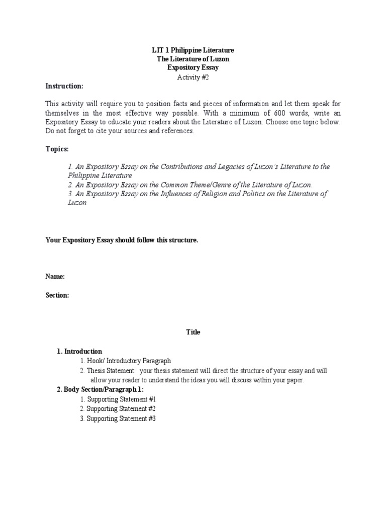 SA2-The Literature of Luzon | PDF | Essays | Thesis