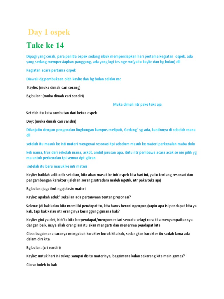 OSPEK DAY 1 & 2 | PDF