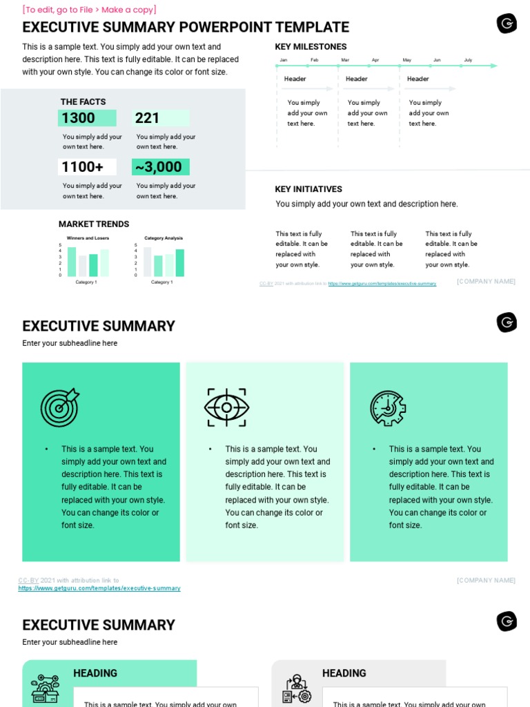 Executive Summary PowerPoint Template | PDF