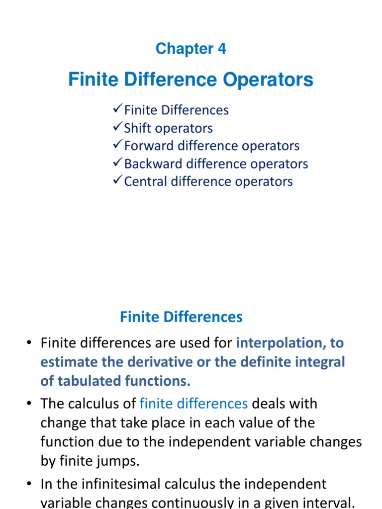 Chapter 4 And 5 Finite Difference Interpolation Pdf