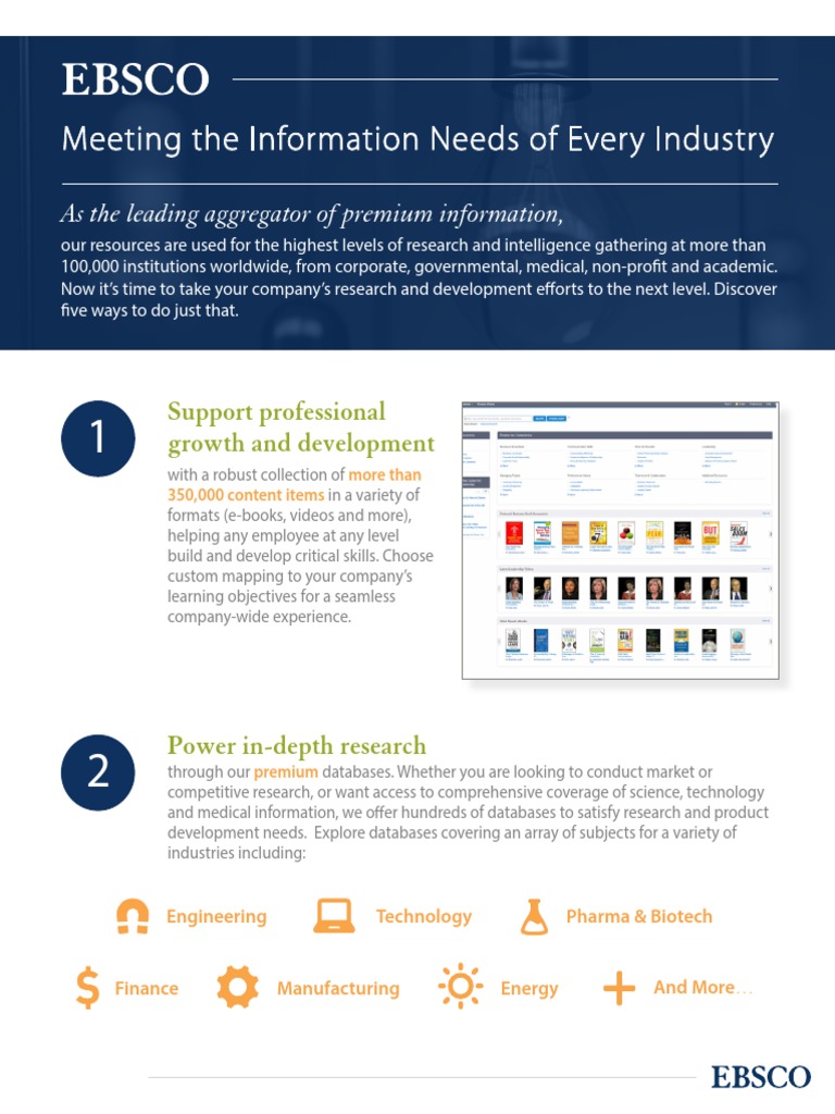 EBSCO Corporate Solutions Overview Flyer | PDF | Subscription Business ...