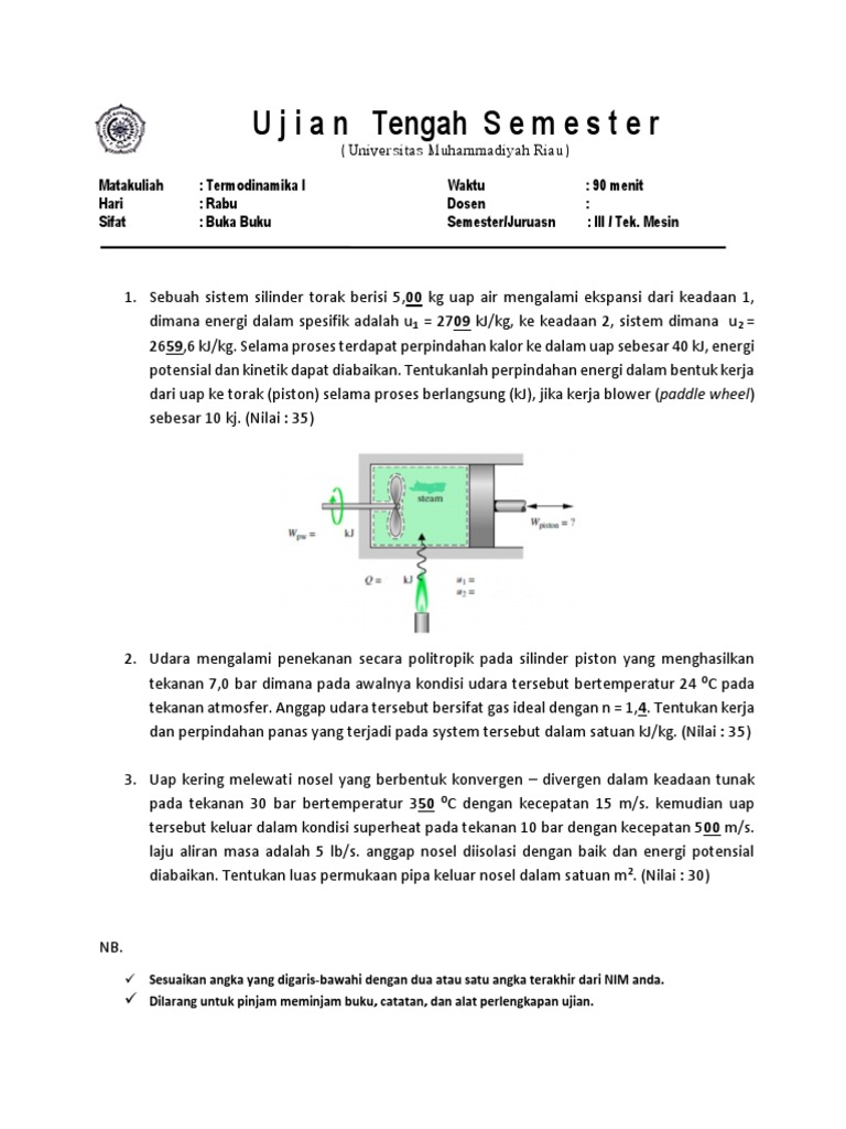 7f6ca Uts Termodinamika 2021 - 2 | PDF