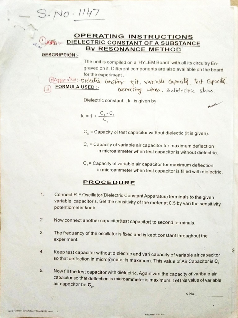 Dielectric Constant | PDF