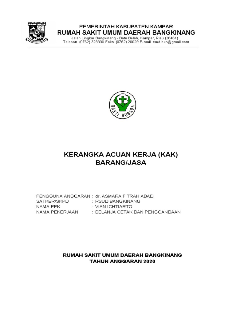 KAK Cetak | PDF | Pengelolaan Keuangan & Uang