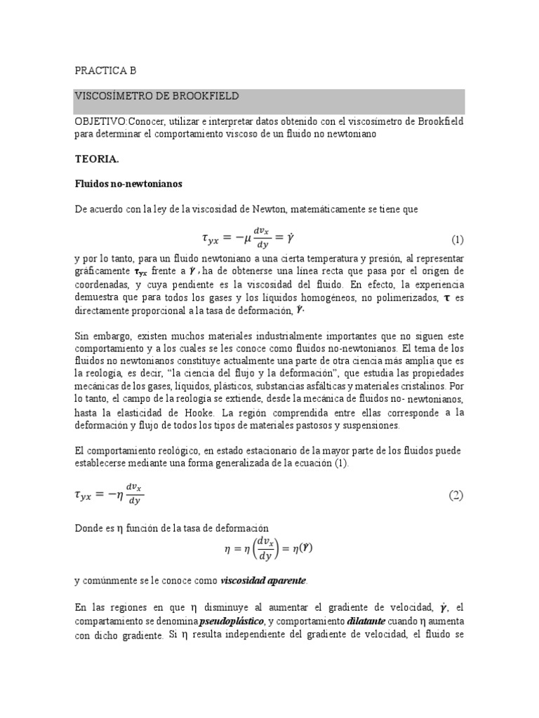 Practica B | PDF | Viscosidad | Metrología