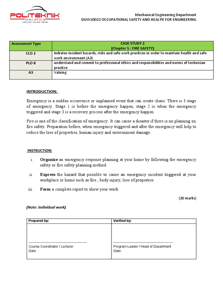 Fire Drills Ass Contoh Pdf Emergency Safety