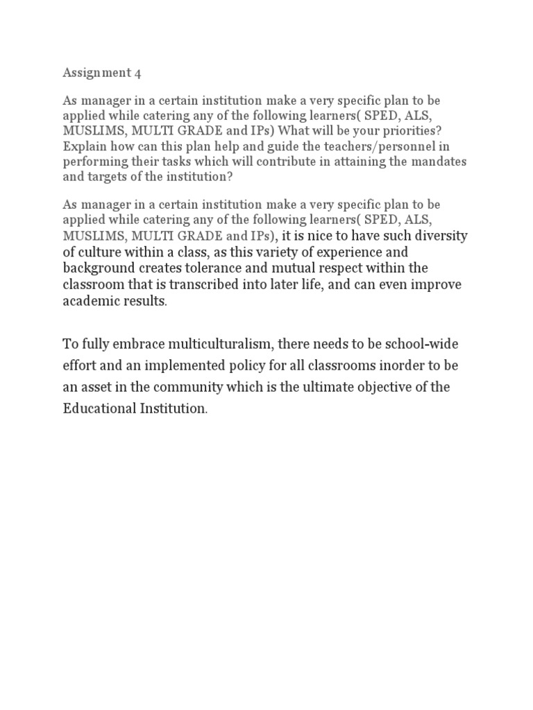 Assignment 4 Inclusive Education | PDF