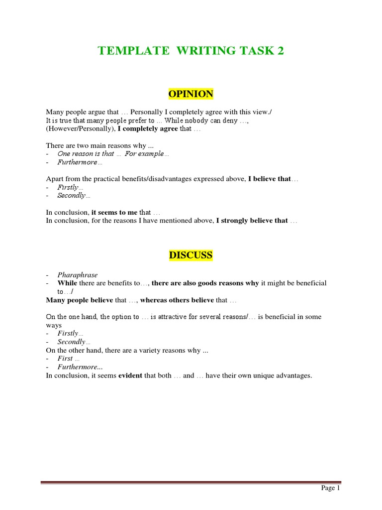 Template Các D NG Bài Writing Task 2 | PDF | Reason | Cognitive Science