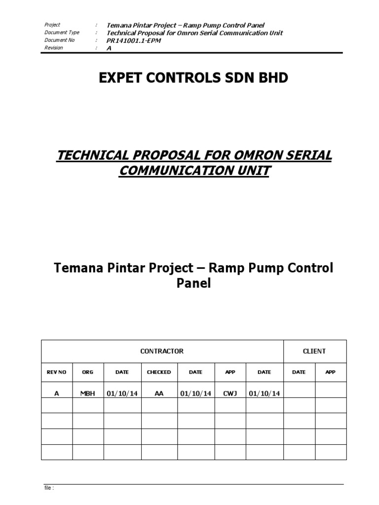 Technical Proposal Fortemana Pintar Project Ramp Pump Control Panel - Rev1 | PDF | Programmable ...