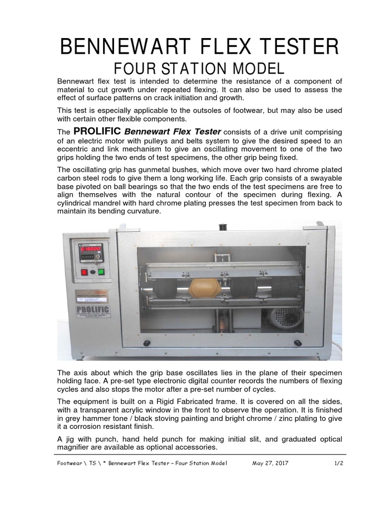 @ Bennewart Flex Tester - 4 Station Model | PDF