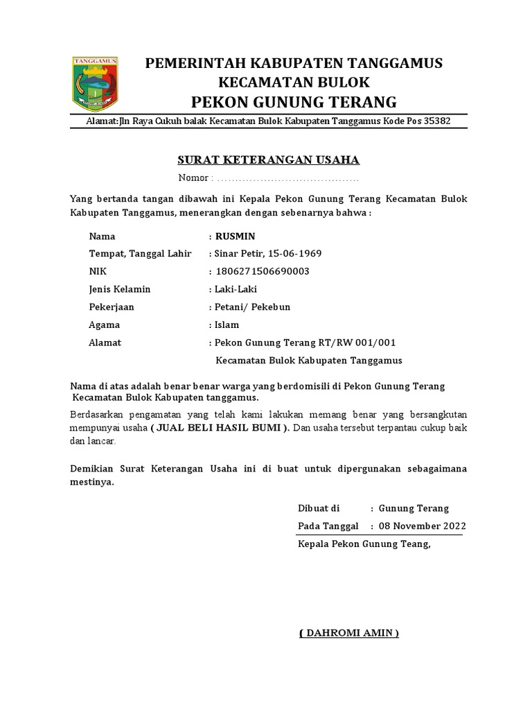 Surat Izin Usaha | PDF